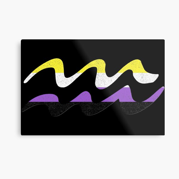 Nonbinary Aquarius Pride Flag Zodiac Sign Metal Print For Sale By
