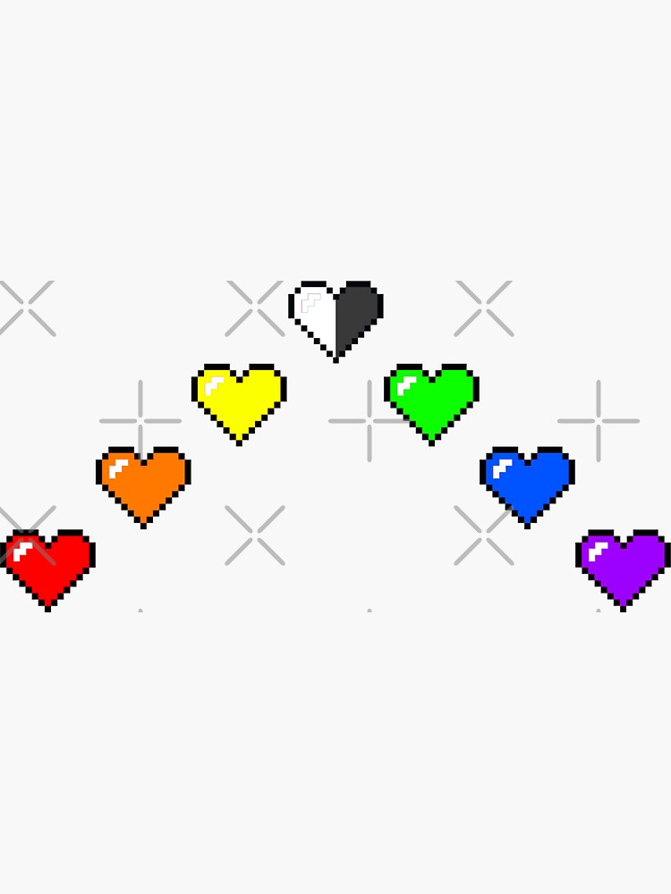 "LQBTQ+ Ally 8-Bit Hearts" Sticker for Sale by NotionsLimerick | Redbubble
