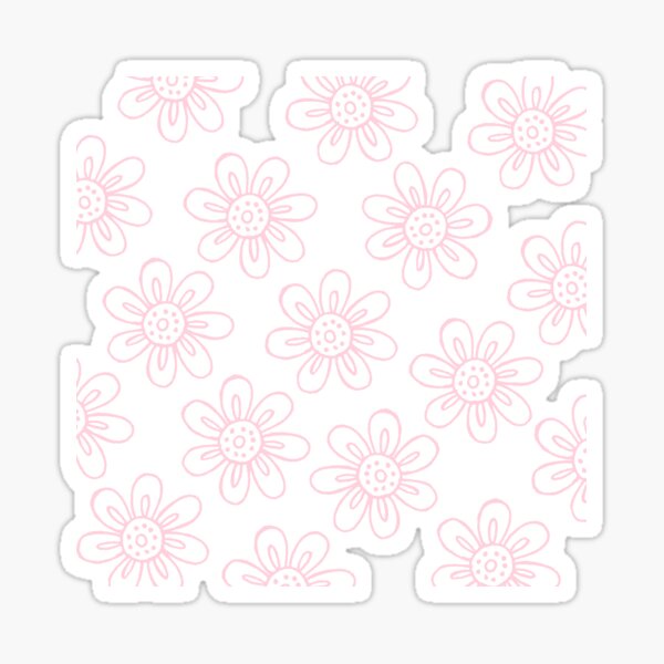 "Flower Pattern in Baby Pink" Sticker by GemsAnatomy | Redbubble