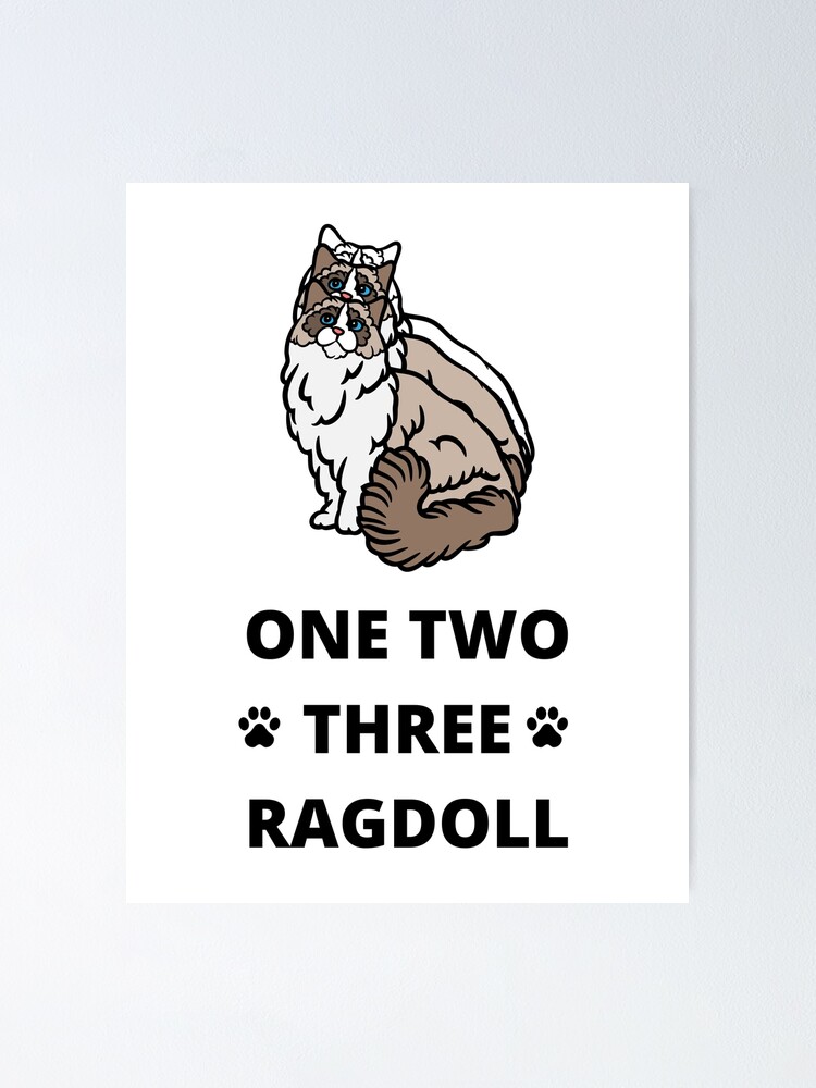 "One Two Three Cat Ragdoll One Two Three Cat Shirt" Poster by ...