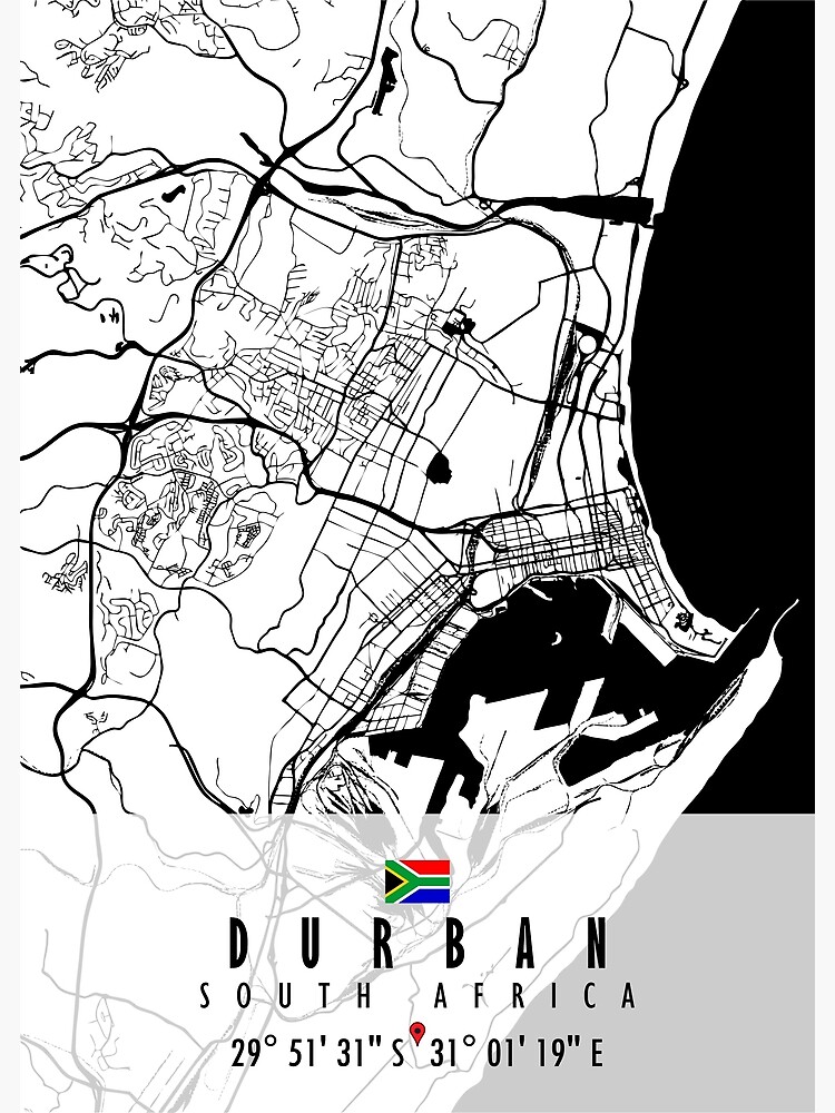 "DURBAN MAP SOUTH AFRICA" Poster for Sale by hatimelhag | Redbubble