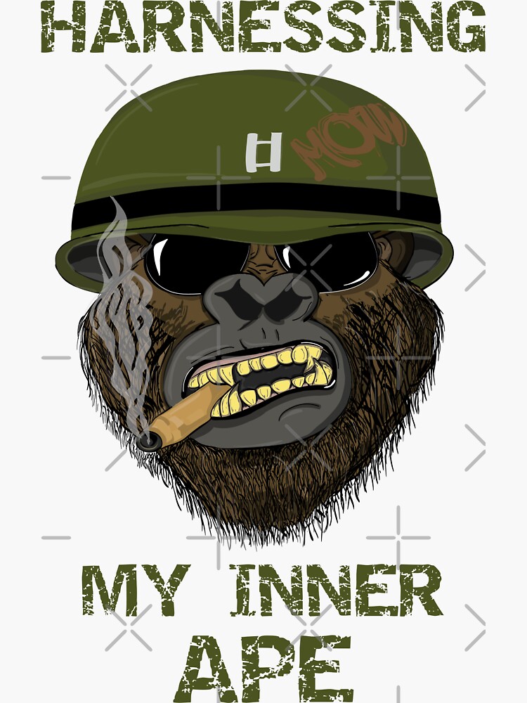 "Harnessing my inner ape" Sticker for Sale by shmupod | Redbubble