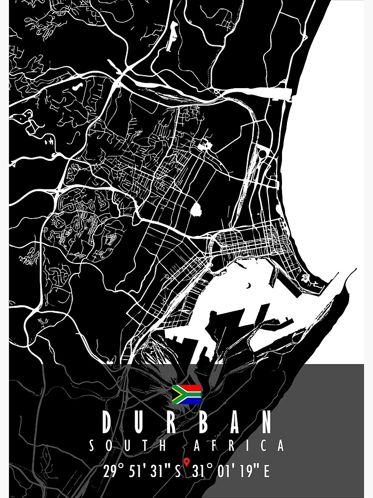 "DURBAN MAP SOUTH AFRICA" Poster by hatimelhag | Redbubble