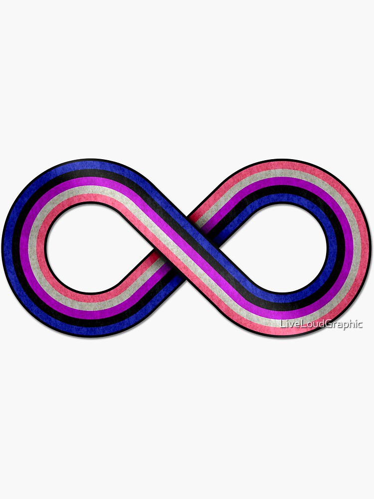 "Large Infinity Vector Symbol Striped with Gender Fluid Pride Flag ...