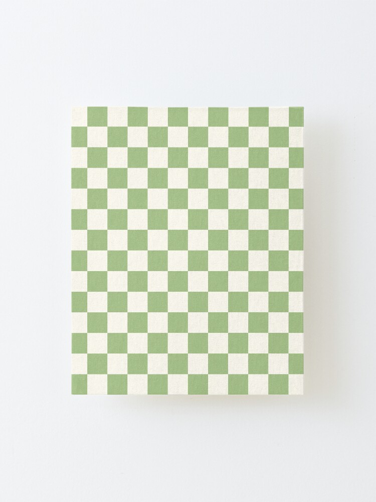 "Checkerboard Check Checkered Pattern in Light Sage Green and Cream ...