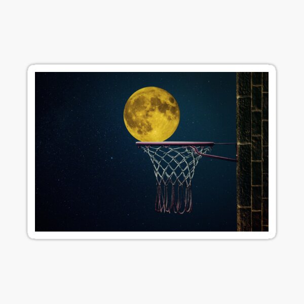 "Basketball moon" Sticker for Sale by Oldbridge | Redbubble