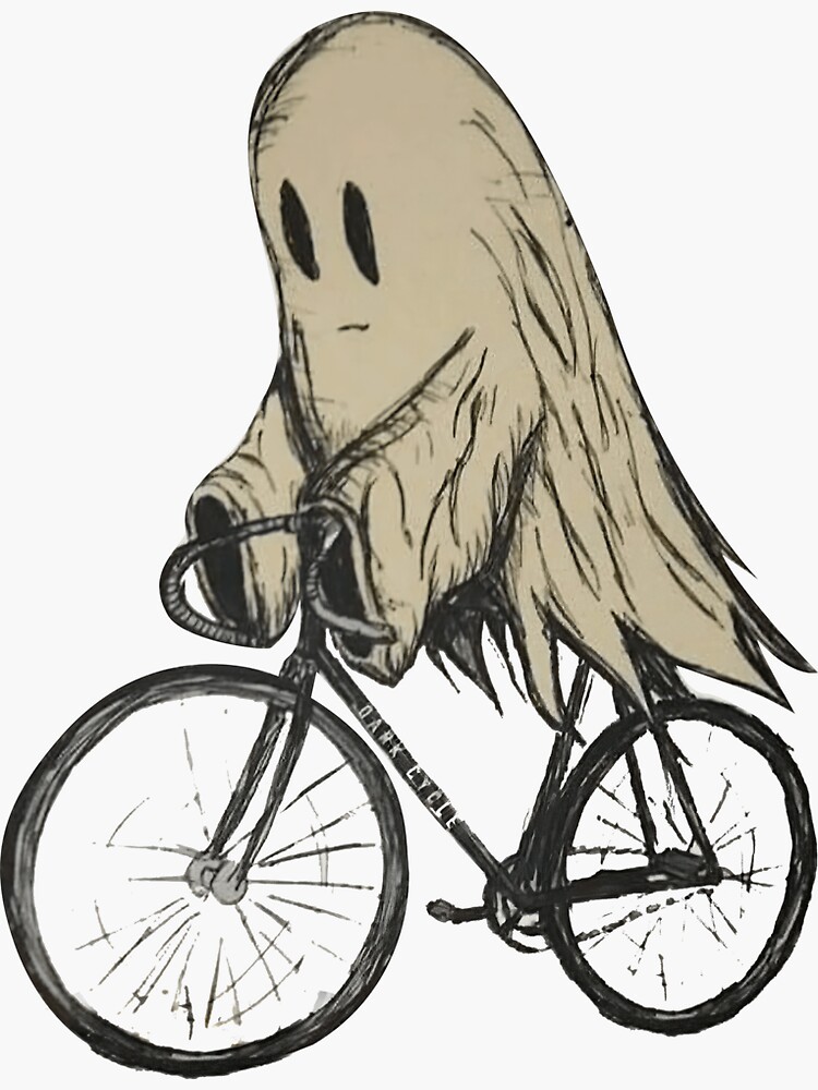 "Bicycling Ghost" Sticker for Sale by shopCao22 | Redbubble