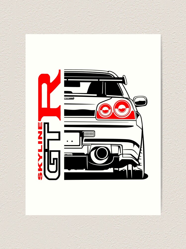 "Skyline R34 Godzilla" Art Print for Sale by DarkPapper | Redbubble