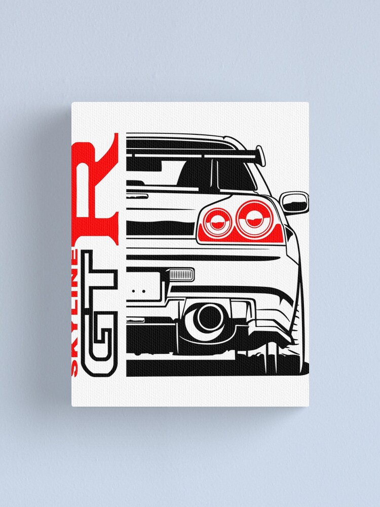 "Skyline R34 Godzilla" Canvas Print for Sale by DarkPapper | Redbubble