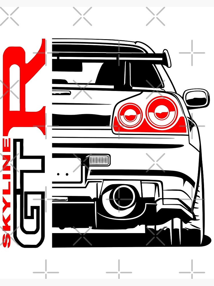 "Skyline R34 Godzilla" Canvas Print for Sale by DarkPapper | Redbubble