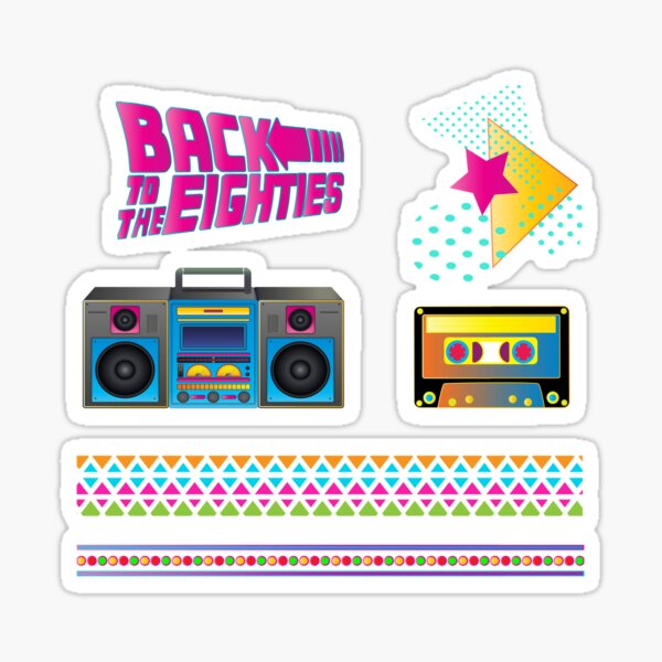 "Classic 80s inspired retro design" Sticker by BMBurbanapparel | Redbubble
