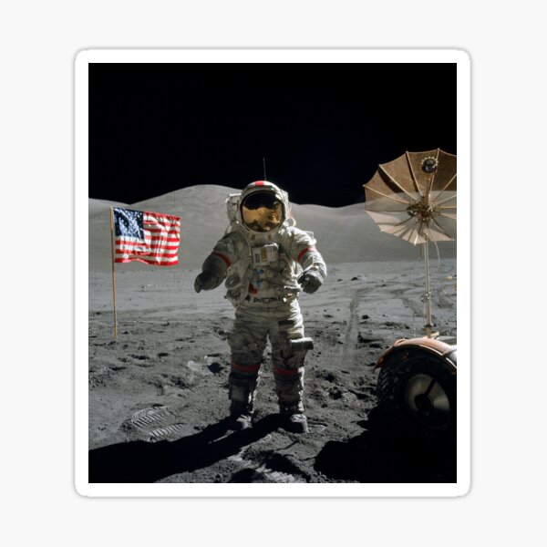 "Apollo 17-Cernan (Lunar rover)" Sticker for Sale by IMPACTEES | Redbubble