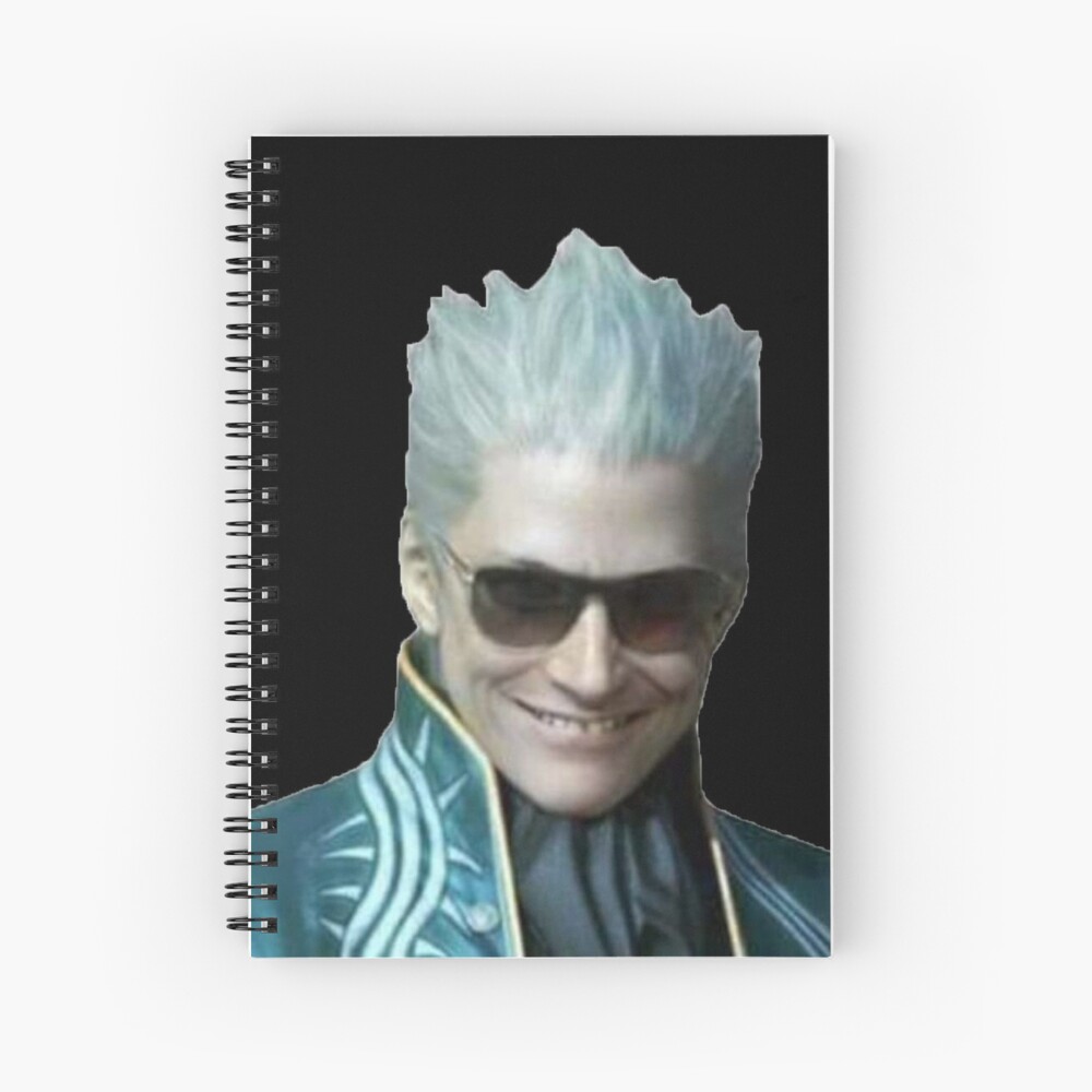 "Vergil Devil May Cry funny face meme" Spiral Notebook for Sale by ...