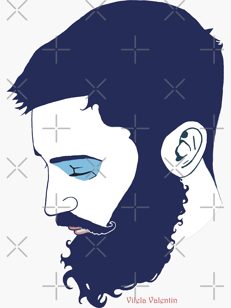 "Cute Bearded Man" Sticker for Sale by Vilela Valentin | Redbubble
