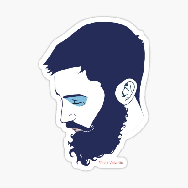 "Cute Bearded Man" Sticker for Sale by Vilela Valentin | Redbubble
