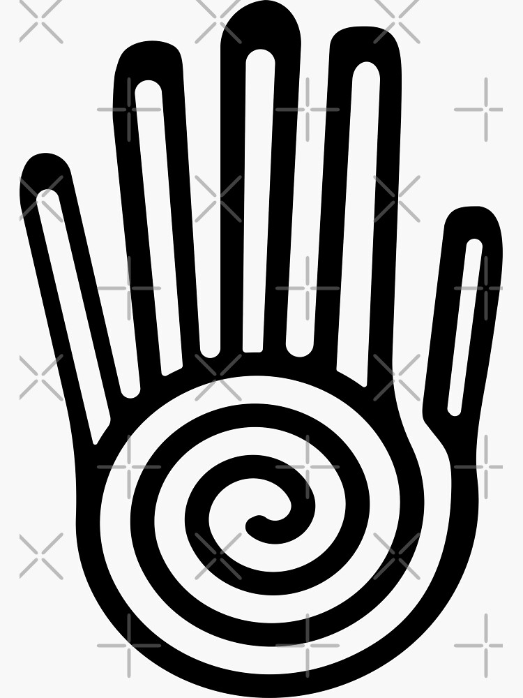 "Aztec Hand Symbol" Sticker by boneytoes | Redbubble