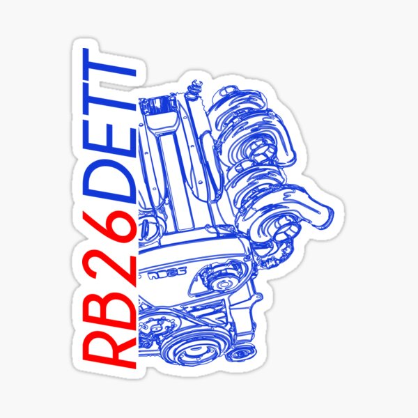 "RB26DETT Skyline R34 Engine" Sticker for Sale by DarkPapper | Redbubble