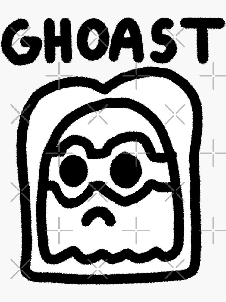 "Sad Ghost Bread (Ghoast Boo-read)" Sticker for Sale by Kangavark ...