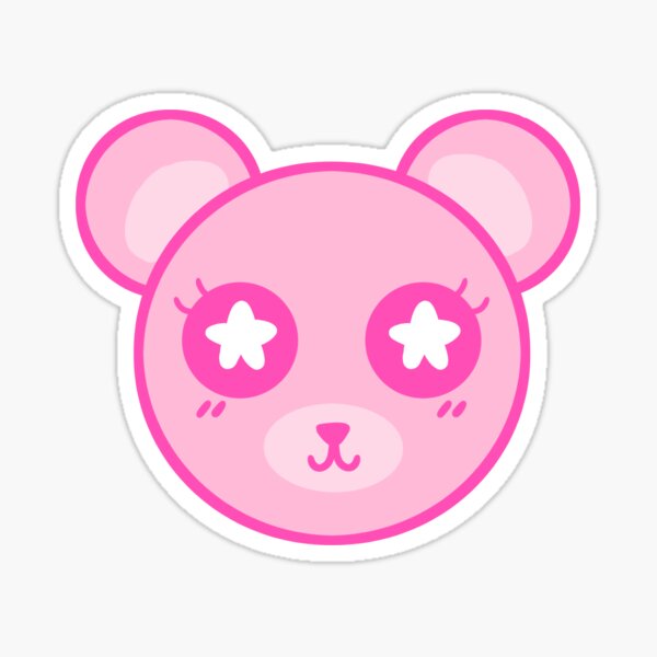"cute pink bear" Sticker by StarGazes | Redbubble