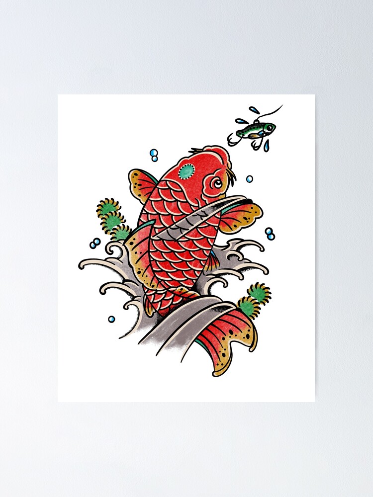 "Japanese Koi Fish - Neo Traditional Tattoo" Poster for Sale by ...