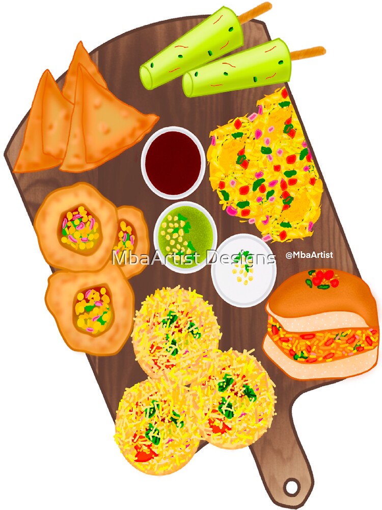 "Chaat-cuterie board" Sticker for Sale by MohiniShah | Redbubble