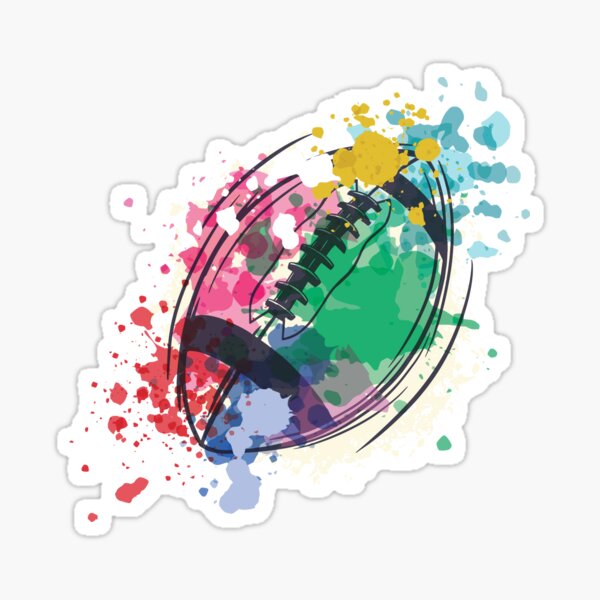 "Watercolor Rugby Ball Design" Sticker for Sale by SoftStrokes | Redbubble