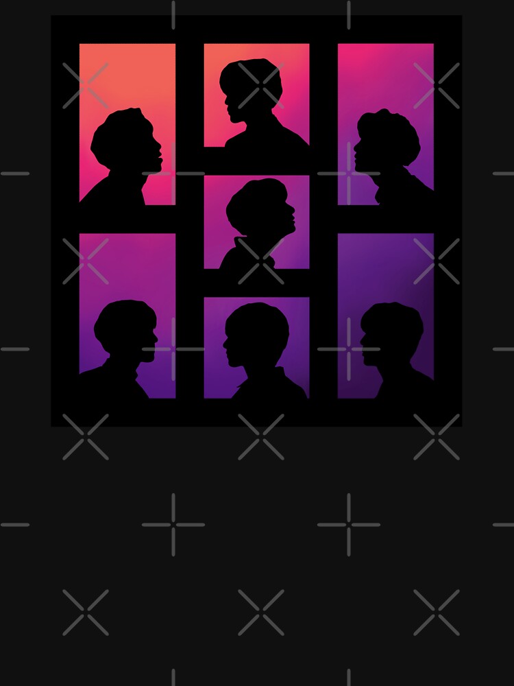 "BTS Silhouettes Gradient" Essential T-Shirt for Sale by Bluezorel ...