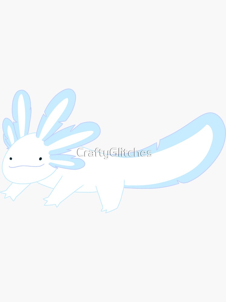 "Blue Axolotl" Sticker by CraftyGlitches | Redbubble
