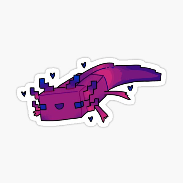"bisexual pride flag minecraft axolotl" Sticker for Sale by crowbeskar ...