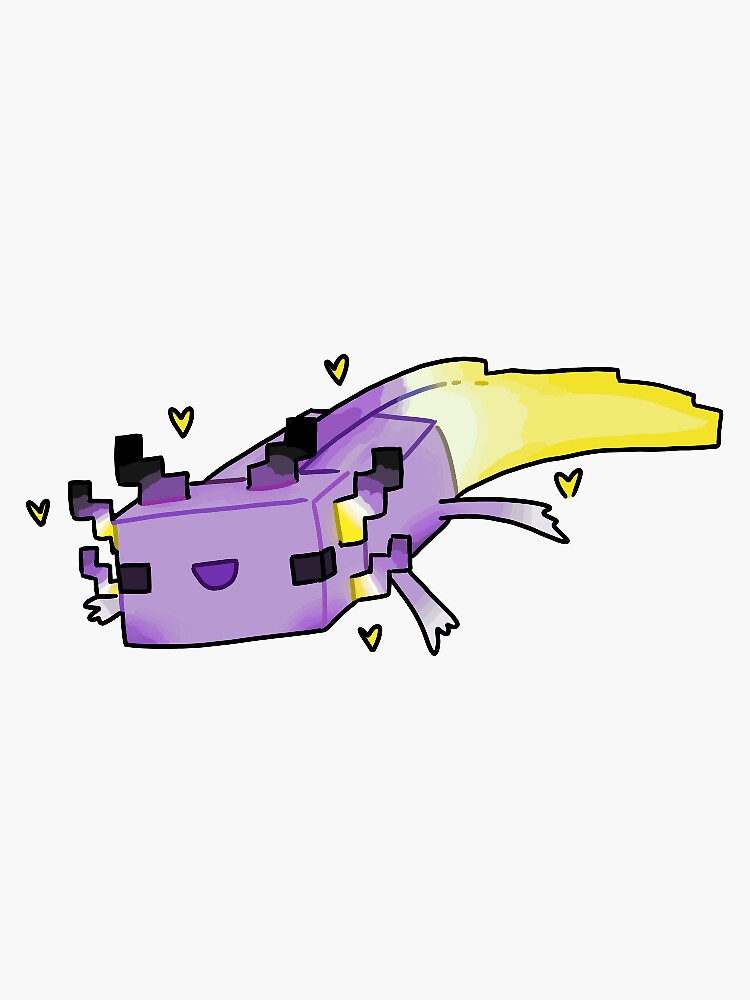 "nonbinary pride flag minecraft axolotl" Sticker for Sale by crowbeskar ...