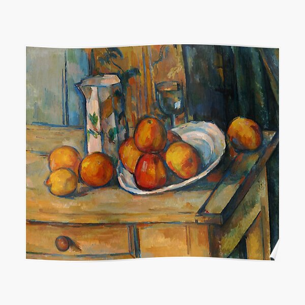 "Paul Cezanne - Still life with milk jug and fruits, painting 1900 ...