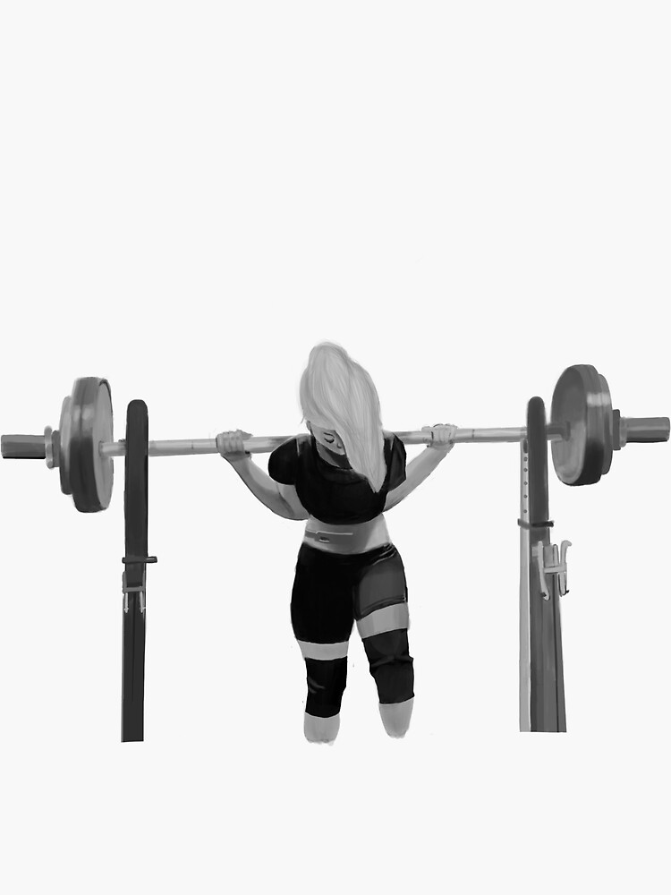 "Powerlifting Girl " Sticker for Sale by FierceLilThings | Redbubble