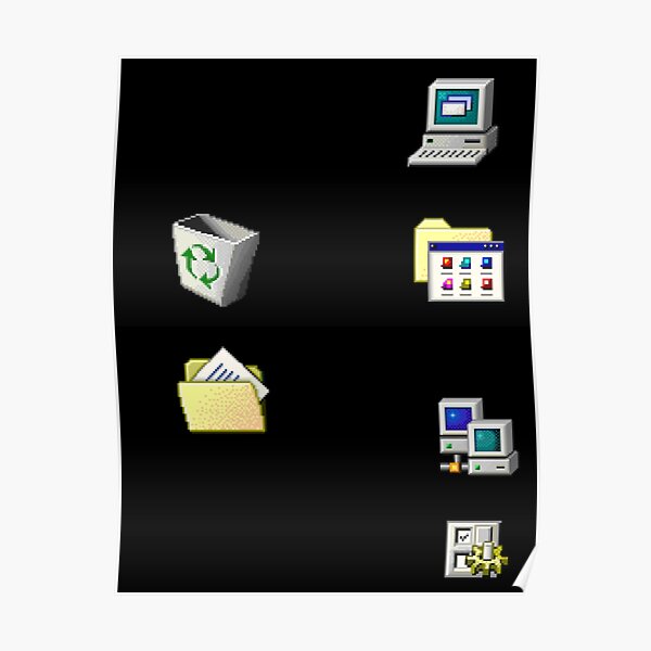 "Windows 95 Icons Sticker Pack" Poster for Sale by Double-Ghost | Redbubble