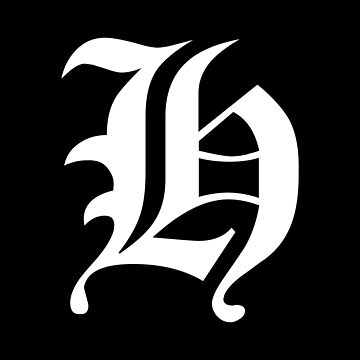 "H – Old English Initial White transparent sticker - Letter H" Sticker ...