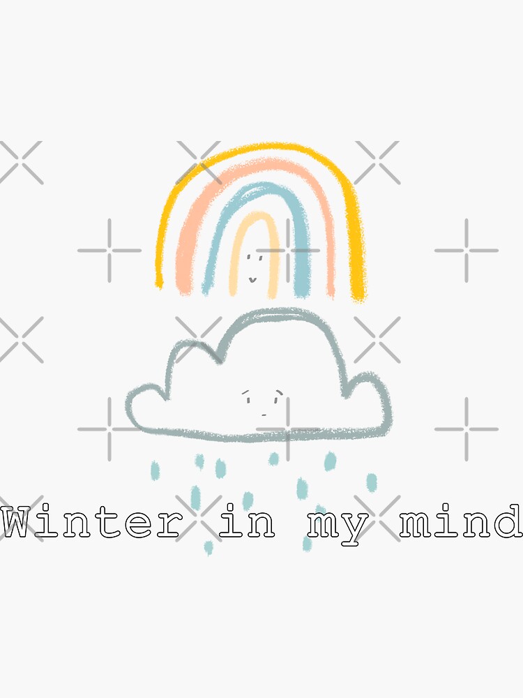 "Winter In My Mind Hand Drawn Doodle - Sundog Winter Rainbow" Sticker ...