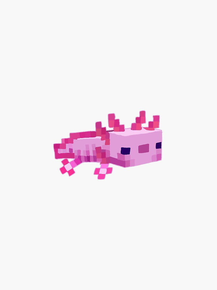 "Pink Minecraft Axolotl" Sticker by poolside-riches | Redbubble