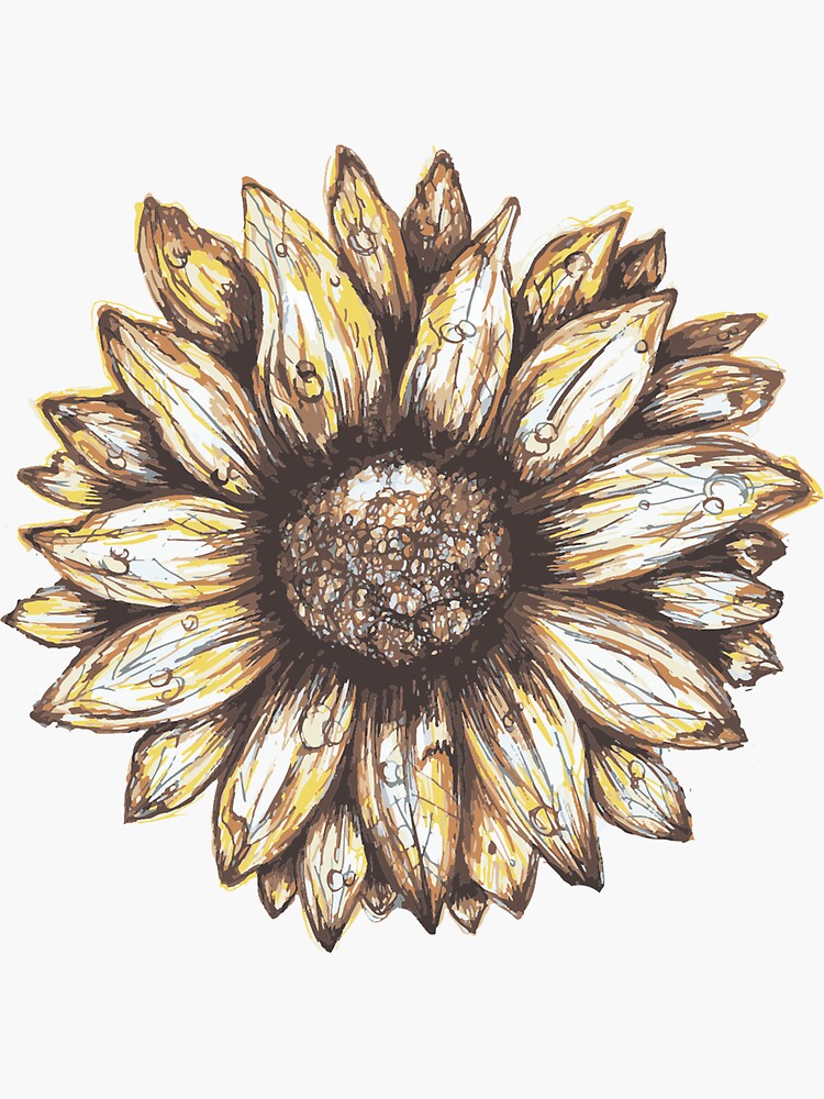 "Sunflower" Sticker for Sale by BohemianDesignz | Redbubble