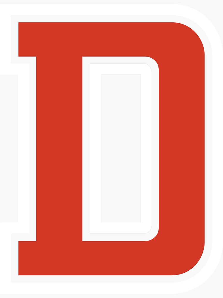 "Letter D, Initial D Varsity style in Red" Sticker for Sale by ...