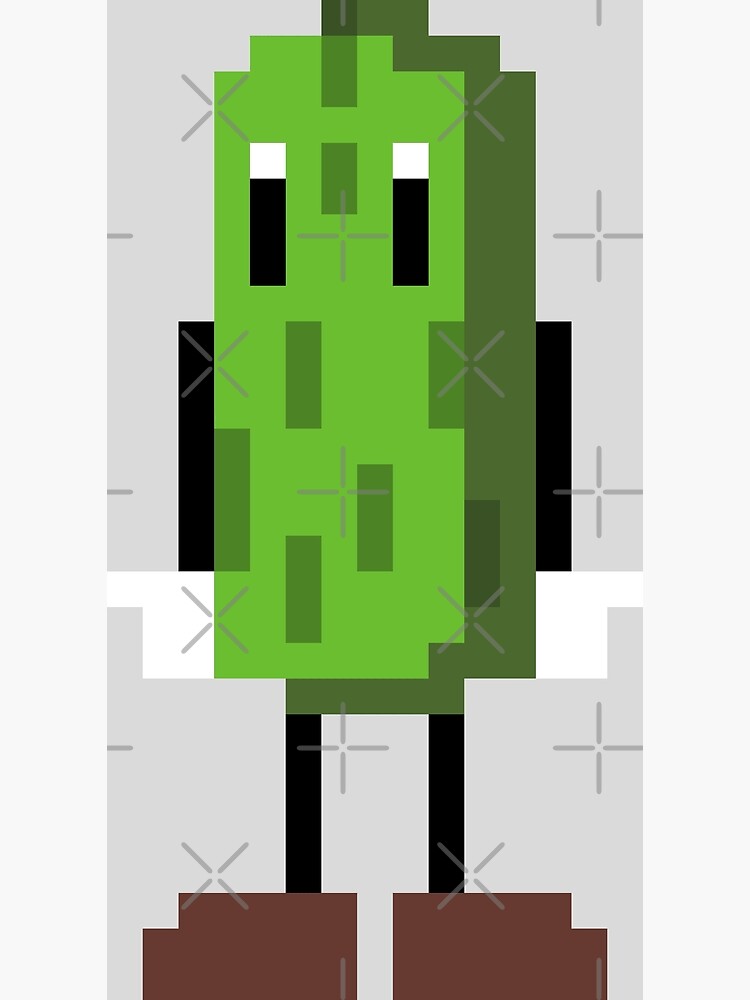 "cute pixel art of a funny looking pickle boy" Poster for Sale by YantiMCPE | Redbubble