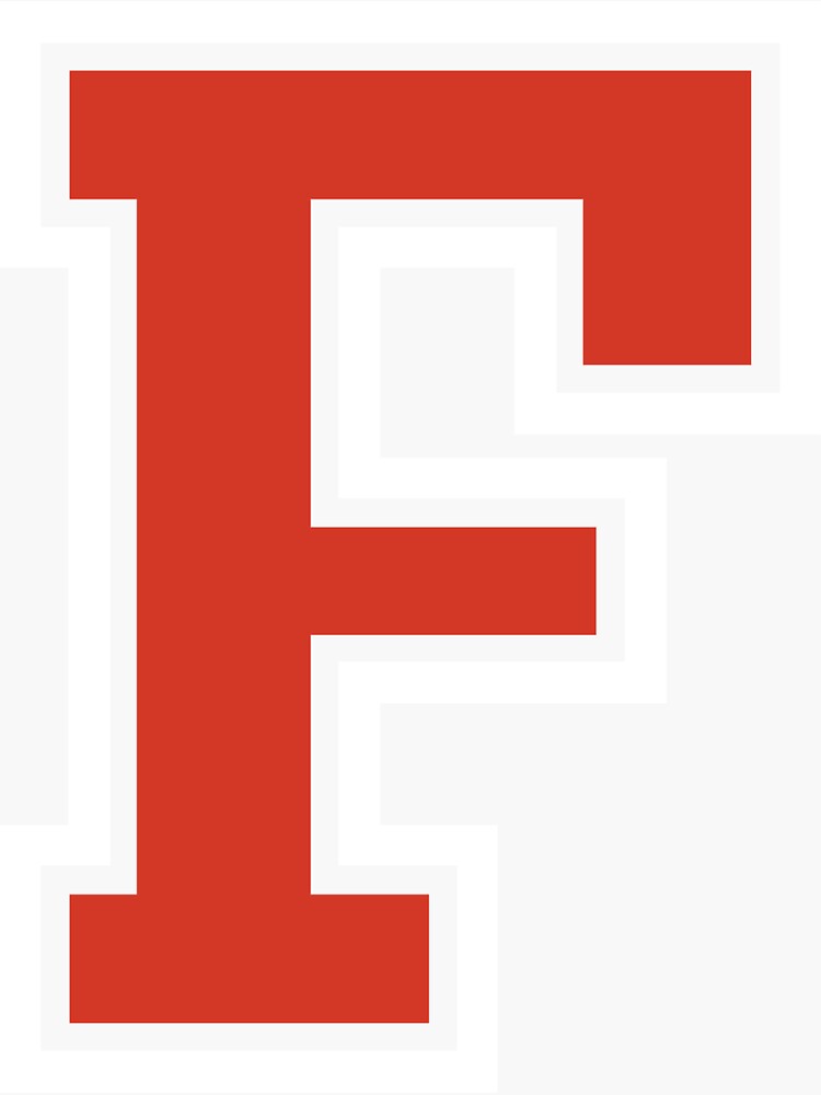 "Letter F, Initial F Varsity style in Red" Sticker for Sale by ShineCreative | Redbubble
