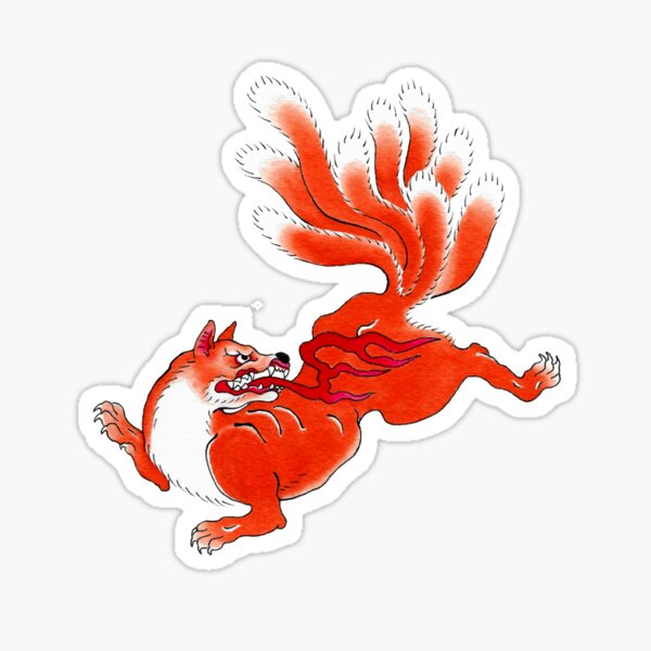 "Kyubi Kitsune" Sticker for Sale by sanpedrotatu | Redbubble