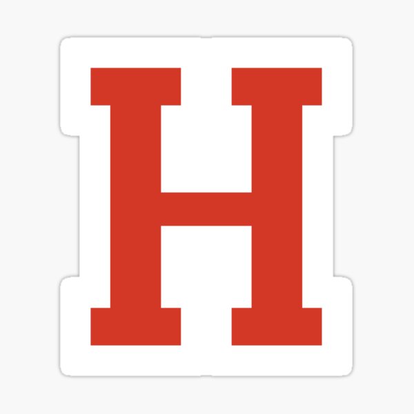 "Letter H, Initial H Varsity style in Red" Sticker for Sale by ...