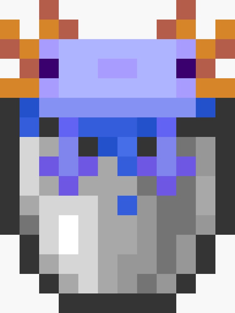 "New Blue Axolotl Bucket Minecraft" Sticker for Sale by MineMarket ...
