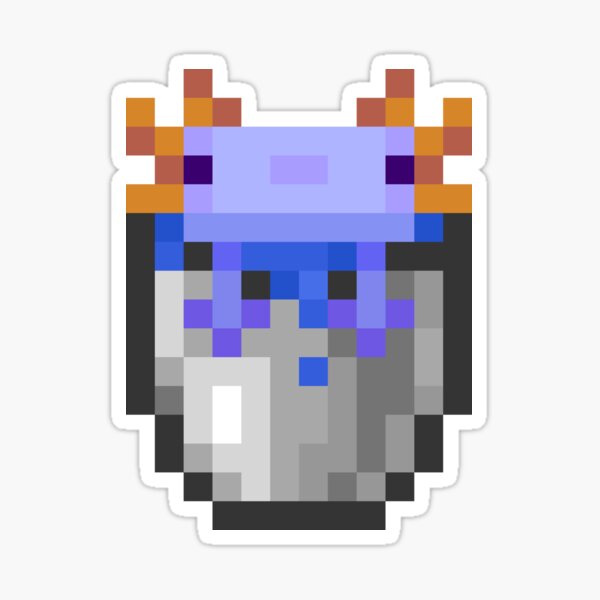 "New Blue Axolotl Bucket Minecraft" Sticker for Sale by MineMarket ...