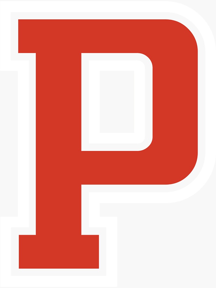"Letter P, Initial P Varsity style in Red" Sticker for Sale by ...