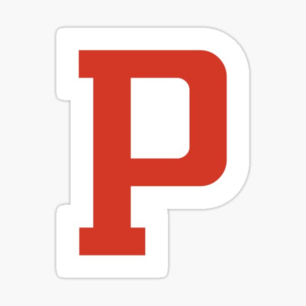 "Letter P, Initial P Varsity style in Red" Sticker for Sale by ...