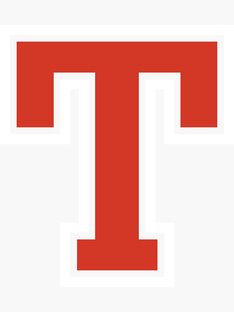 "Letter T, Initial T Varsity style in Red" Sticker for Sale by ...