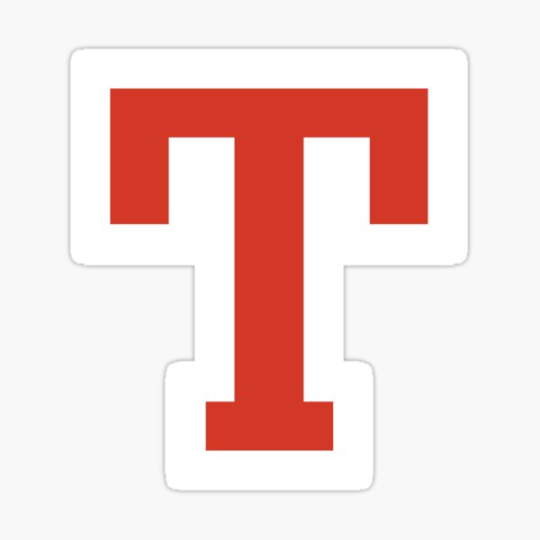 "Letter T, Initial T Varsity style in Red" Sticker for Sale by ...