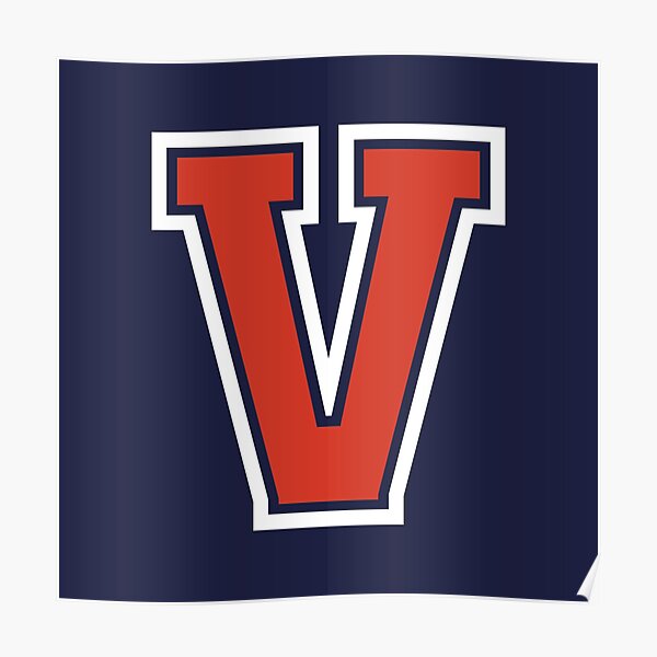 "Letter V, Initial V Varsity style in Red" Poster by ShineCreative ...