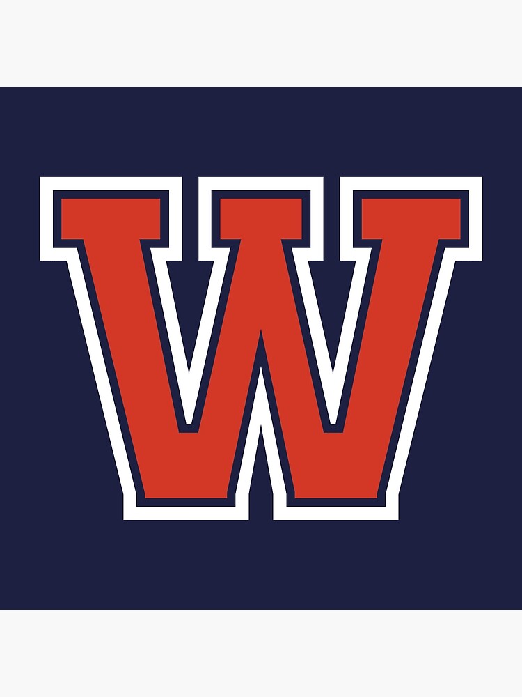 "Letter W, Initial W Varsity style in Red" Photographic Print for Sale ...